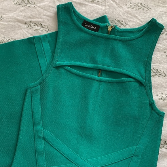 bebe | Dresses | Vintage Bebe Emerald Green Bandage Dress From The ...